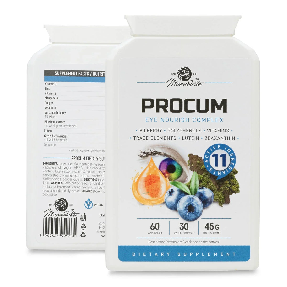 PrOcum complexo Fortalecedor Ocular • 60 cápsulas – Mannavita